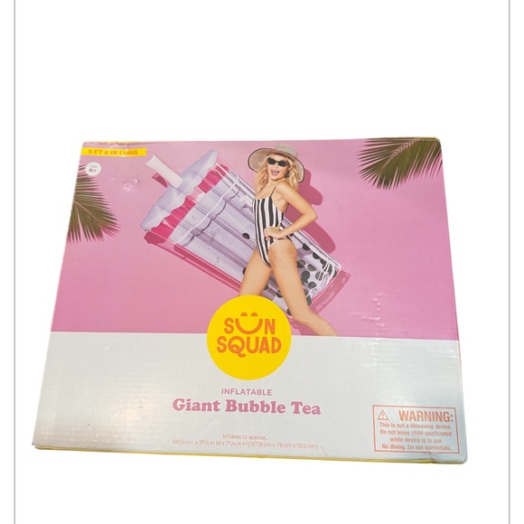 Sun Squad | Swim | Sun Swuad Inflatable Giant Bubble Tea Pool Float ...